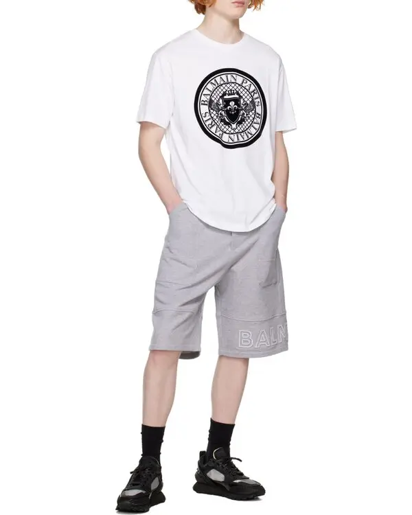 Balmain Logo Cotton Bermuda Shorts