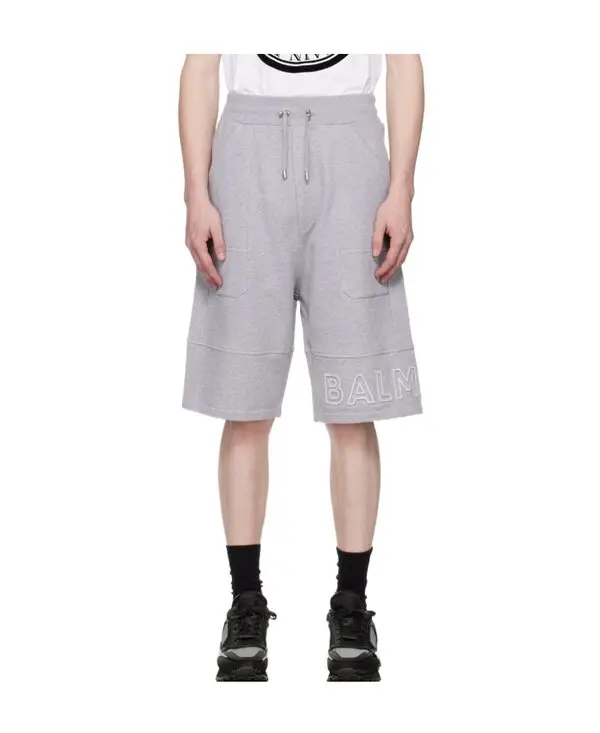 Balmain Logo Cotton Bermuda Shorts