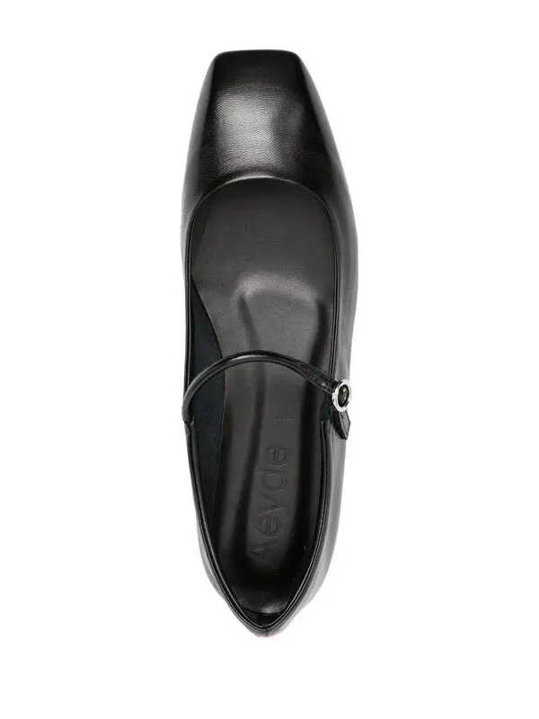AeydĒ Mary Jane Square-toe Ballerina Flats - Black