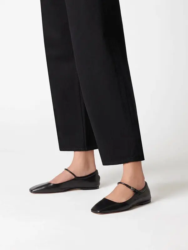AeydĒ Mary Jane Square-toe Ballerina Flats - Black