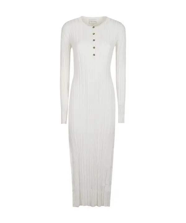 LOULOU STUDIO Eldara Ribbed Midi Dress - Ivory