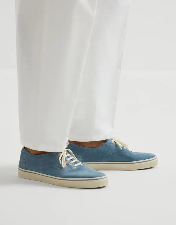Brunello Cucinelli Suede Lace-up Sneakers - Azure