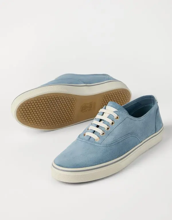 Brunello Cucinelli Suede Lace-up Sneakers - Azure