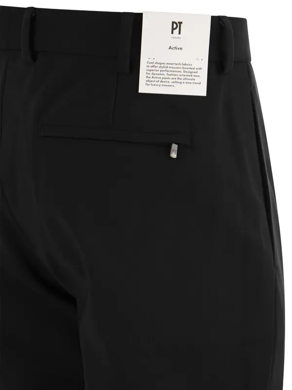 PT TORINO Pleated Tailored Trousers - Black
