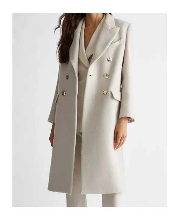 Liu Jo Double Breasted Coat With Notched Lapel
