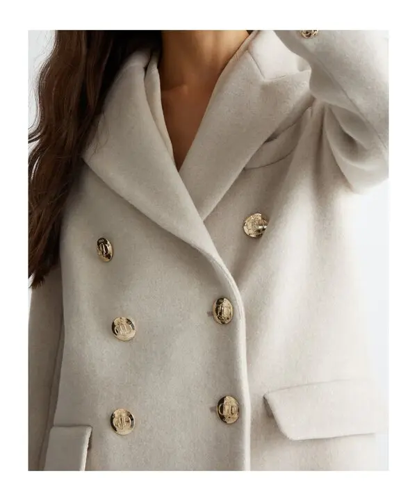 Liu Jo Double Breasted Coat With Notched Lapel