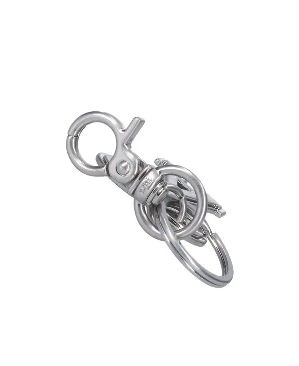 AMI Paris Metallic Logo-charm Keyring - Gray
