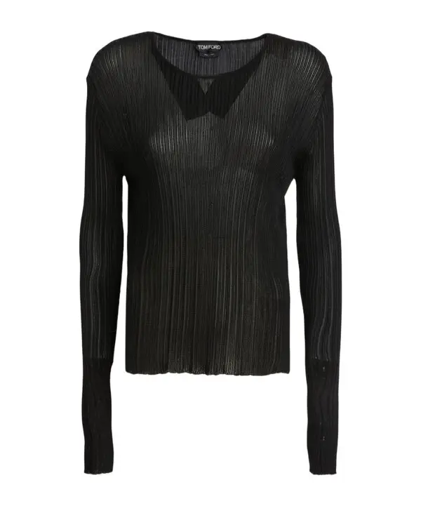 TOM FORD Crewneck Ribbed Knit Top