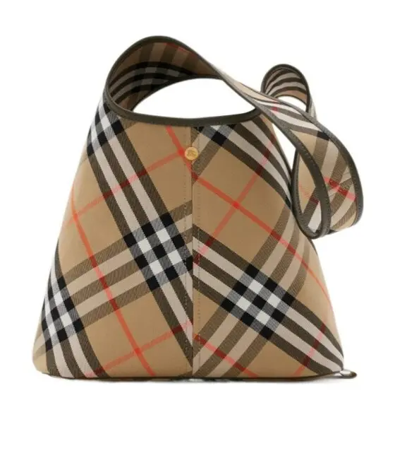 Burberry Check Printed Hobo Bag
