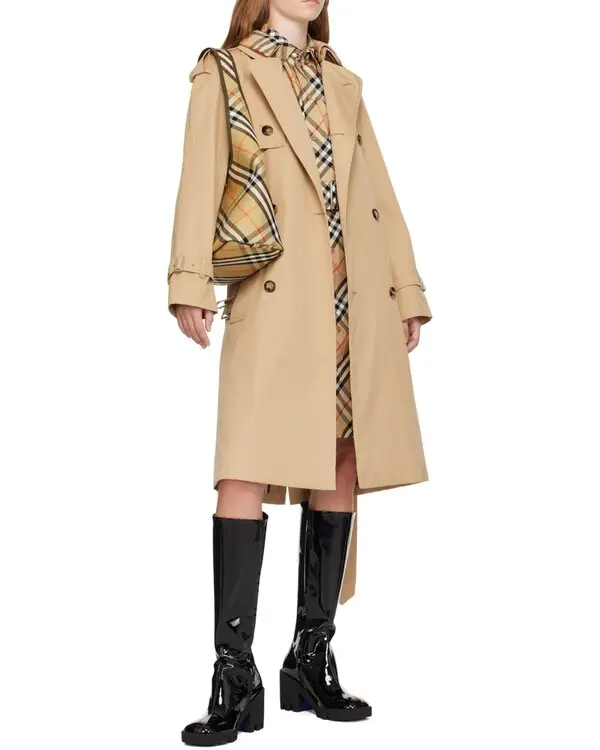 Burberry Check Printed Hobo Bag