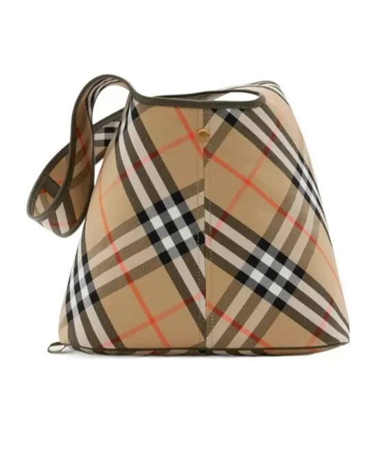 Burberry Check Printed Hobo Bag