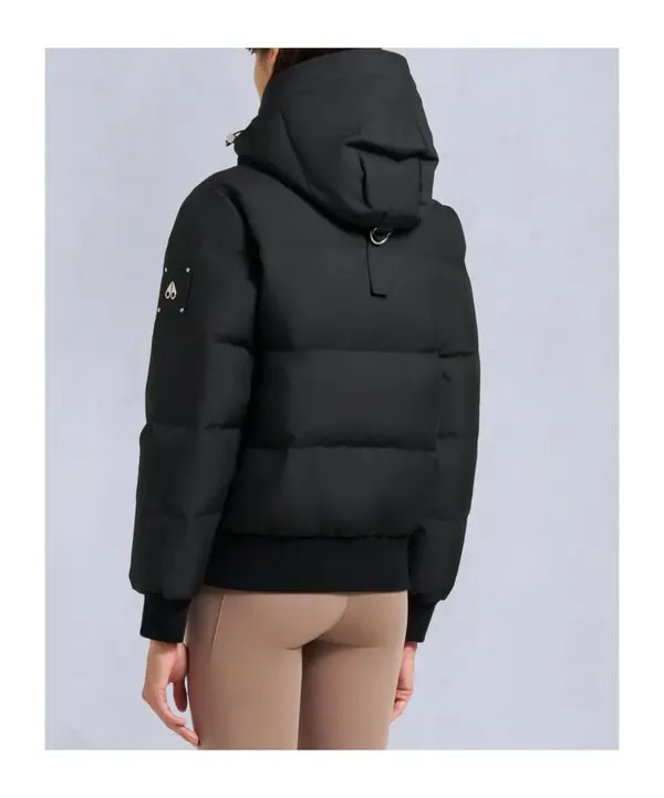 Moose Knuckles Cloud Shearling Bomber Jacket With Hood