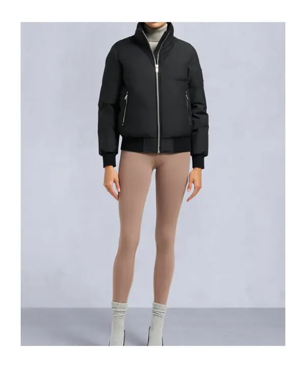 Moose Knuckles Cloud Shearling Bomber Jacket With Hood