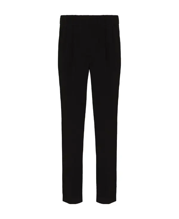Brunello Cucinelli Cropped Trousers With Elastic Waist - Black