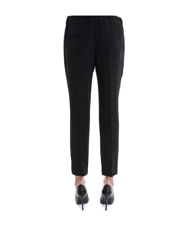 Brunello Cucinelli Cropped Trousers With Elastic Waist - Black