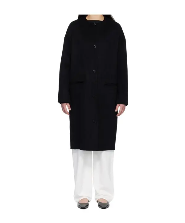 Loulou De Saison Kerry Drap Oval Coat - Black