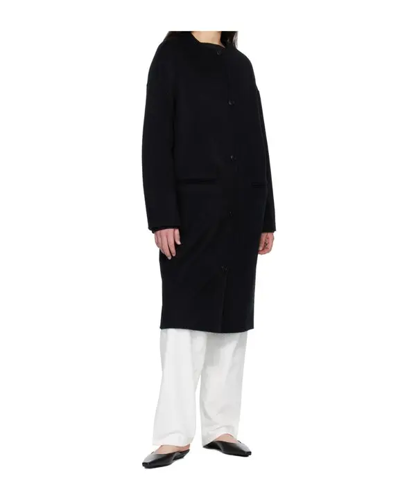 Loulou De Saison Kerry Drap Oval Coat - Black
