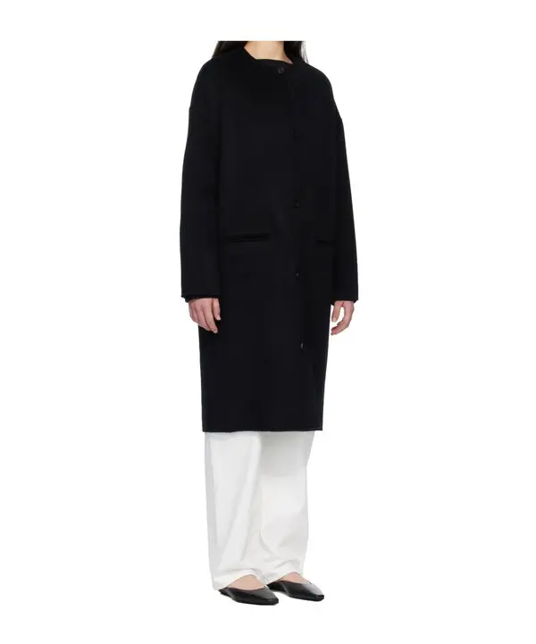 Loulou De Saison Kerry Drap Oval Coat - Black
