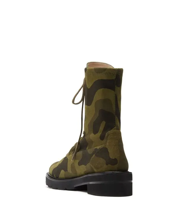 STUART WEITZMAN Printed Lace-up Combat Boots