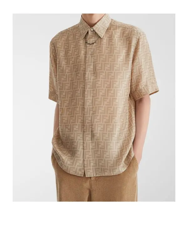 Fendi Logo Detailed Short Sleeved Shirt