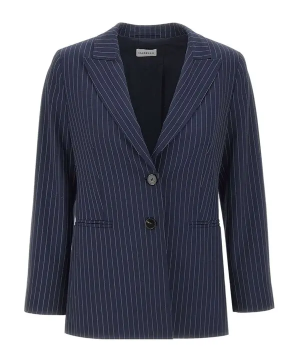 Marella Striped Blazer - Black