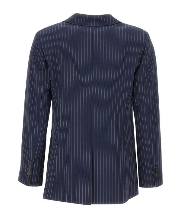 Marella Striped Blazer - Black