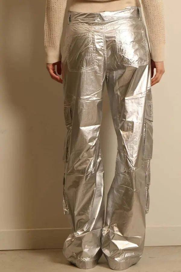 GOLDEN GOOSE Silver Technical Fabric Cargo Pants