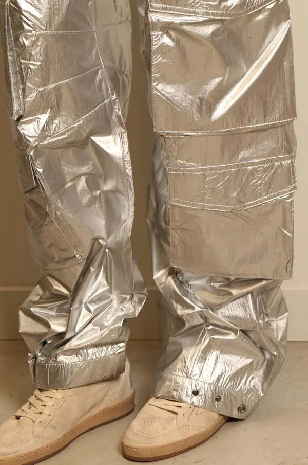 GOLDEN GOOSE Silver Technical Fabric Cargo Pants