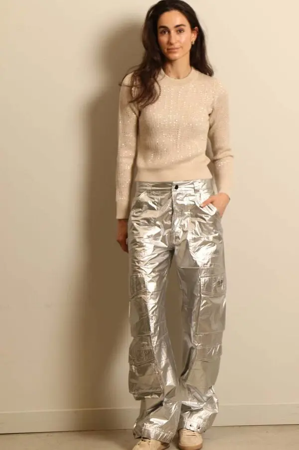 GOLDEN GOOSE Silver Technical Fabric Cargo Pants