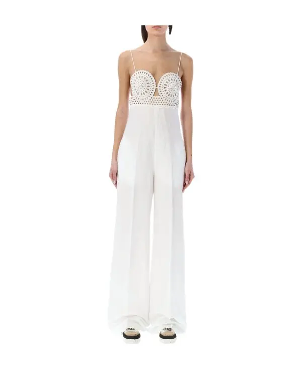 Stella McCartney Crochet Bustier Jumpsuit - White