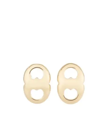 Tory Burch Gemini Stud Earrings - Light Brass