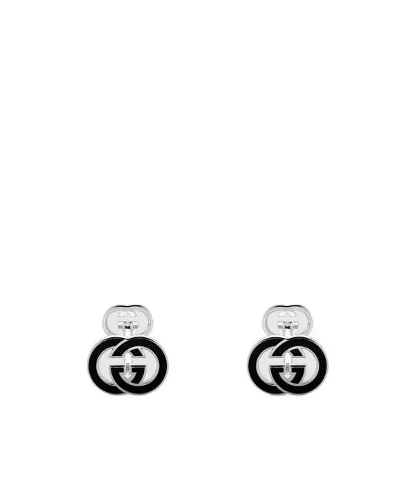 Gucci Interlocking Enamel Cufflinks - White