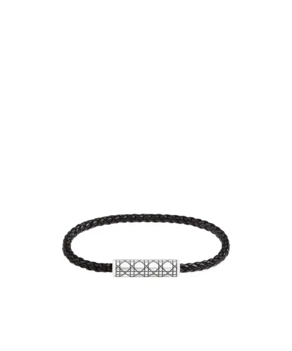 Dior Cannage Braided Leather Bracelet - Black