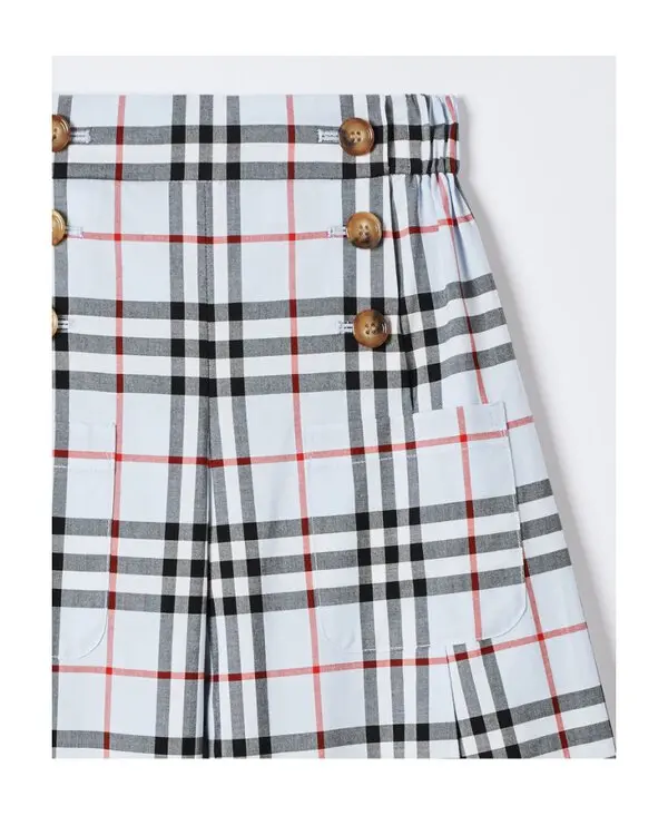 Burberry Plaid Wide-leg Trousers With Button Detail
