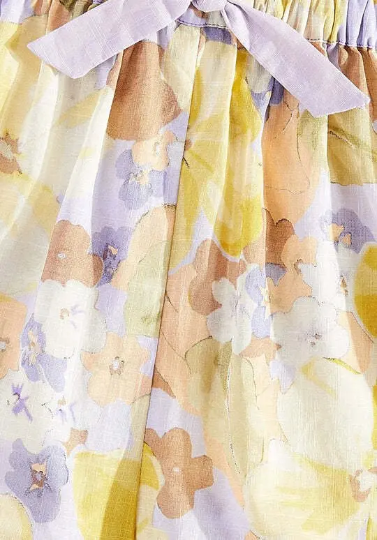 Zimmermann Pop" Floral Print Ruffle Shorts