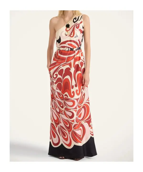 La DoubleJ One-shoulder Maxi Dress With Belt