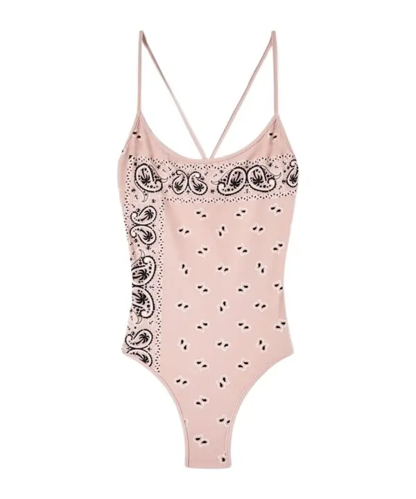 Palm Angels Paisley Print Scoop Neck Swimsuit - Pink