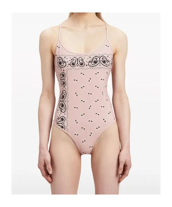 Palm Angels Paisley Print Scoop Neck Swimsuit