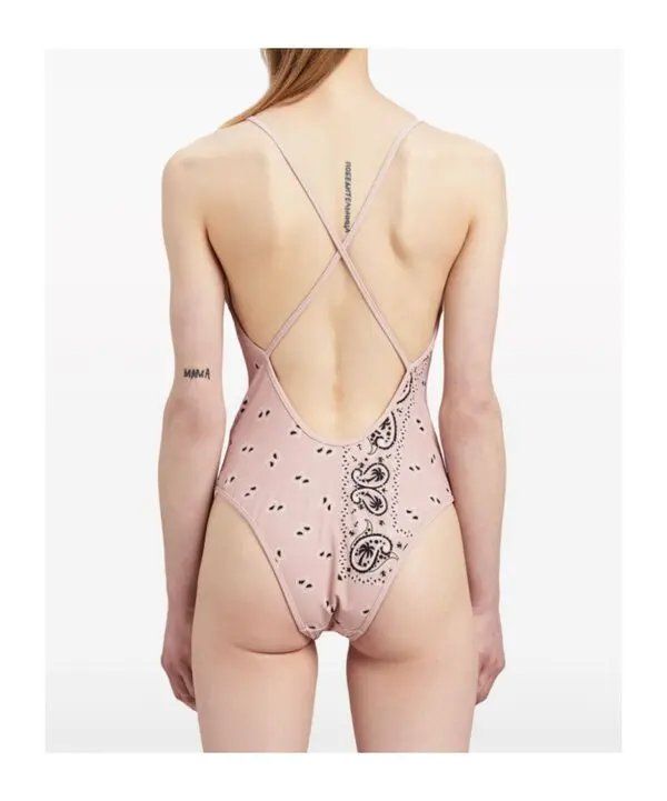 Palm Angels Paisley Print Scoop Neck Swimsuit
