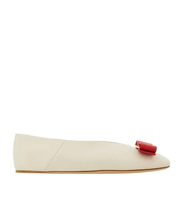 FERRAGAMO Vara Bow Ballet Flats - White