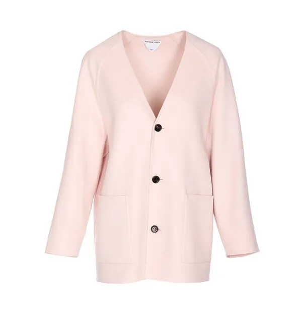 Bottega Veneta Collarless Buttoned Cardigan - Pink