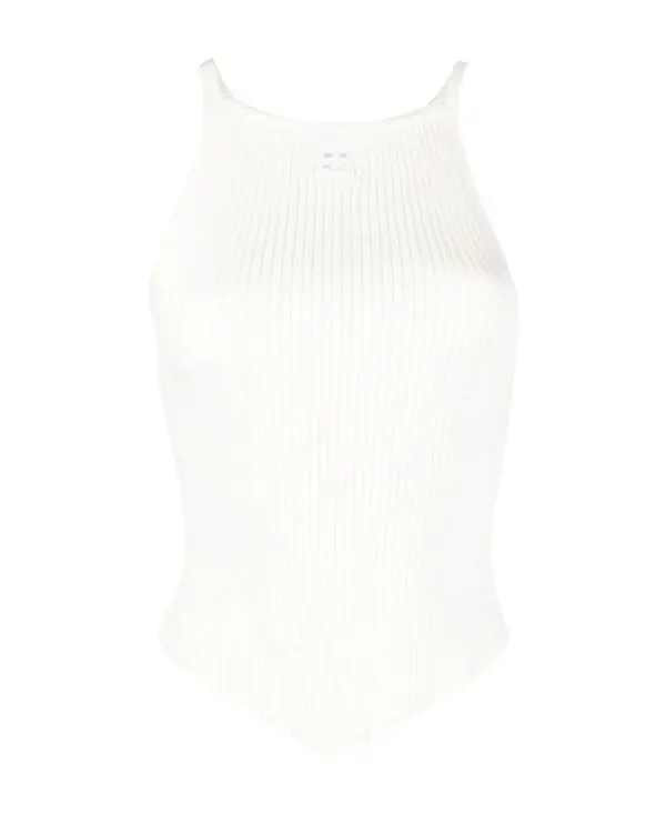 COURREGES Courrèges Rib-knit Pointy Tank Top - White