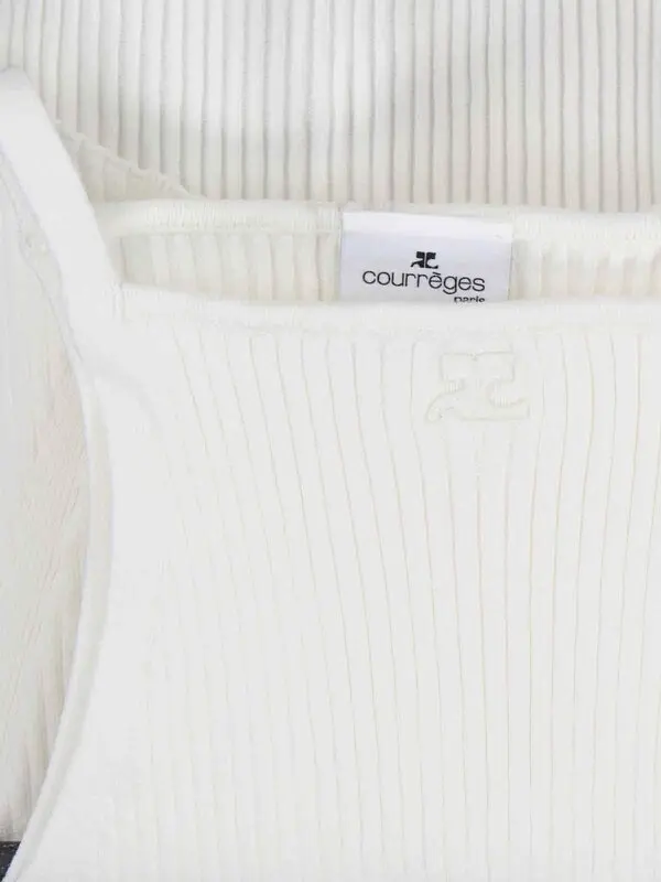 COURREGES Courrèges Rib-knit Pointy Tank Top - White