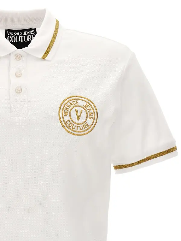 Versace Logo-embroidered Short-sleeved Polo Shirt