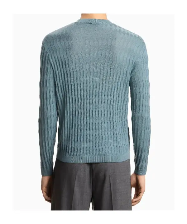 Emporio Armani Textured Pullover With Embroidered Logo