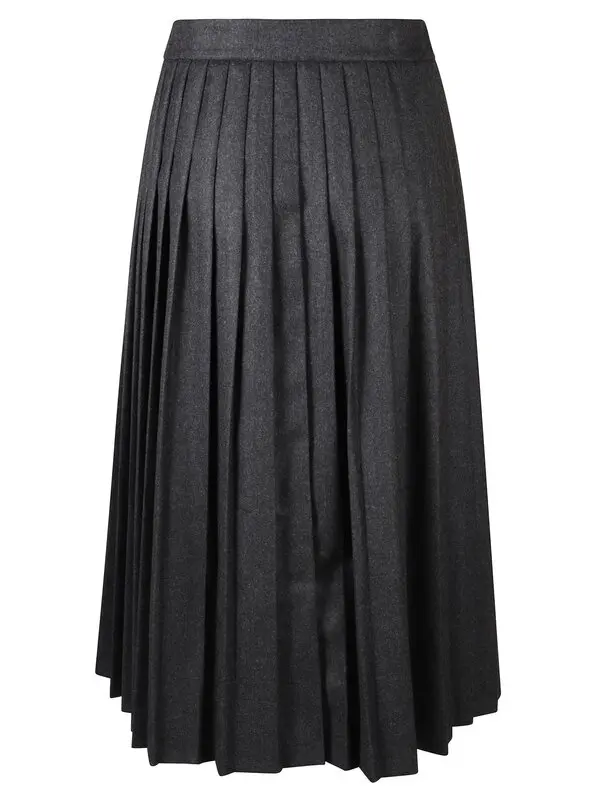 Prada Pleated Wool Flannel Skirt