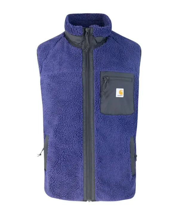 Carhartt Work In Progress Fleece Zip-up Gilet With Logo Patch - Viola