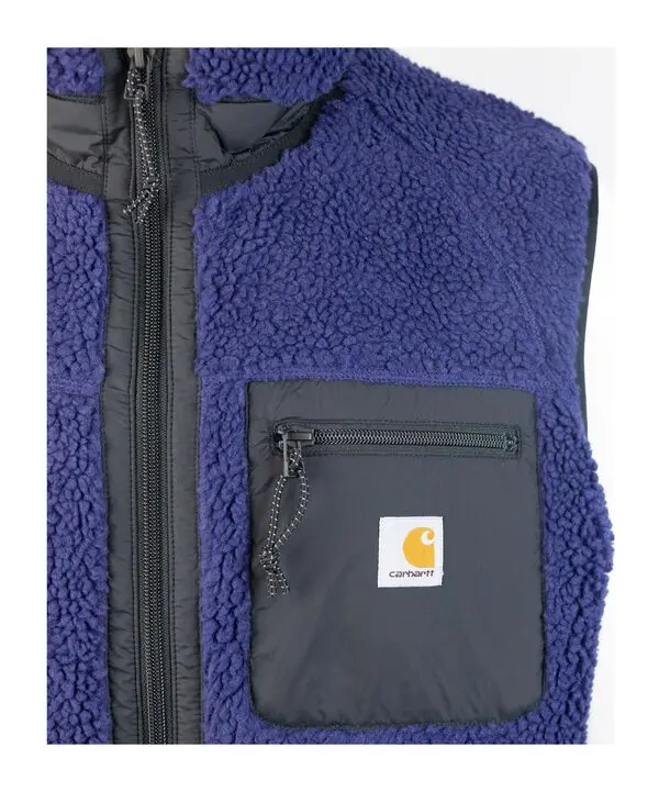 Carhartt Work In Progress Fleece Zip-up Gilet With Logo Patch