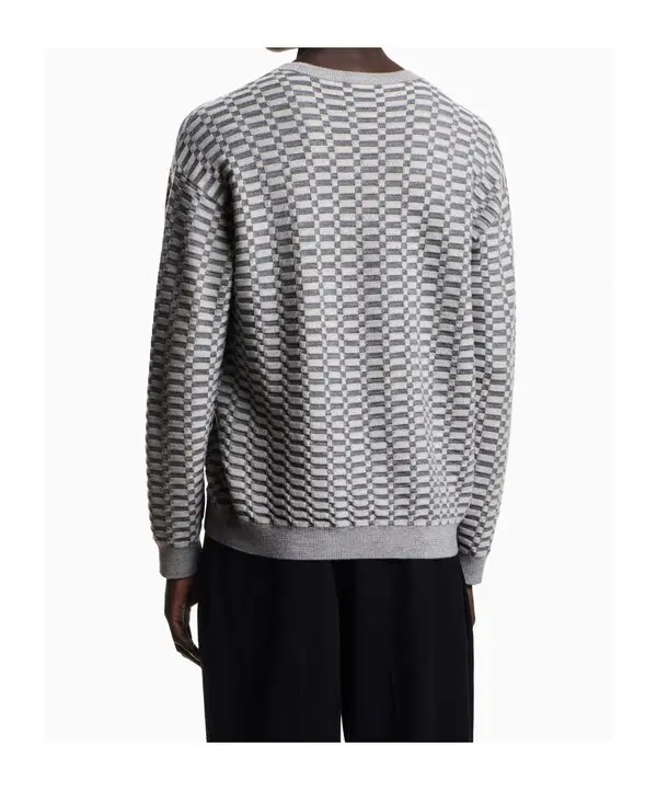 Emporio Armani Patterned Crew Neck Long Sleeve Top