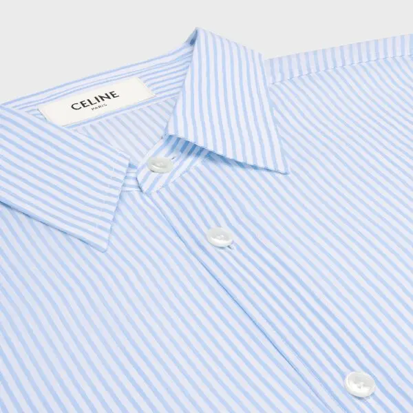 Celine Oversized Striped Cotton Voile Shirt